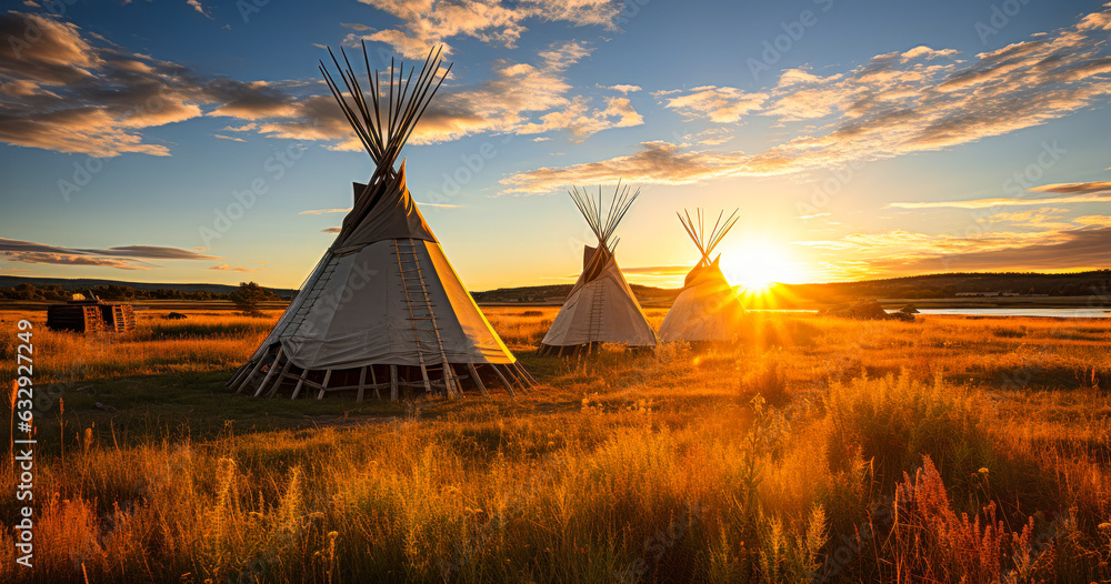 Native American Teepees in North America Stock Photo | Adobe Stock