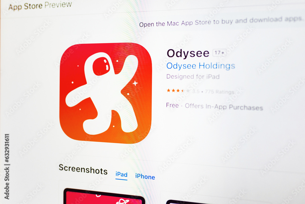 Odysse app icon seen on pc screen.Odysee is a video platform that built ...