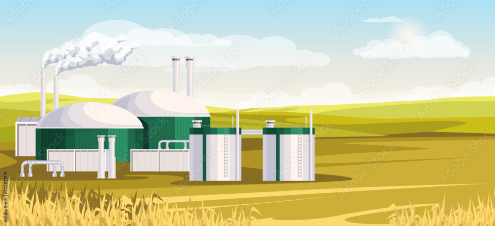 Biofuel station, renewable energy source, electricity, environment, gas ...