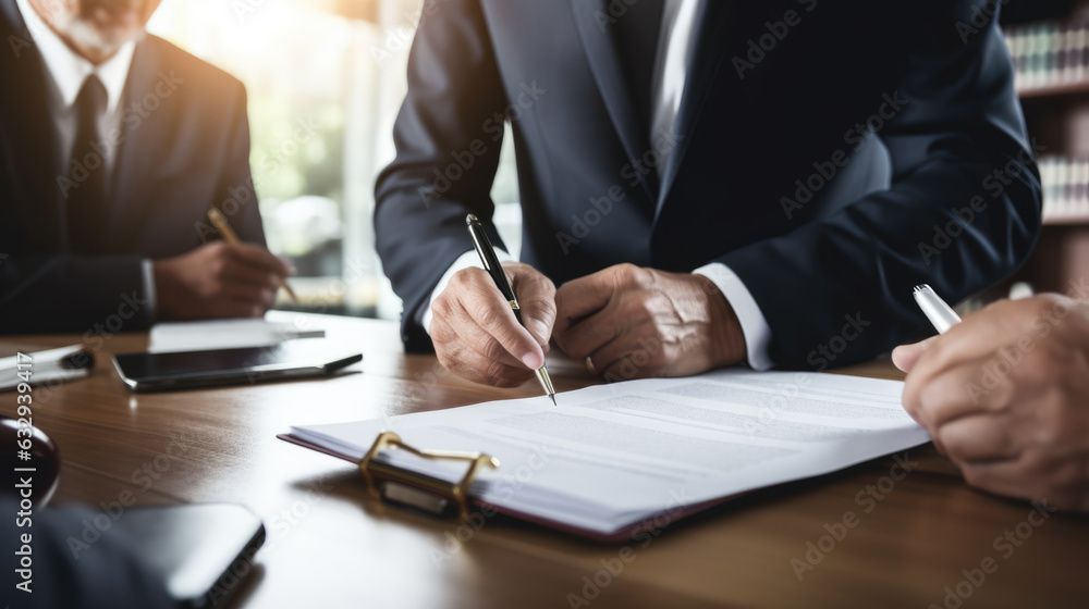 Lawyer Signing Business Contract Legal Document Paper. Created with ...