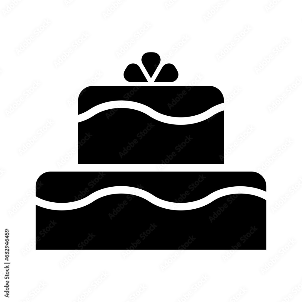 Birthday cake, wedding cake Svg Cut File. Isolated vector illustration ...