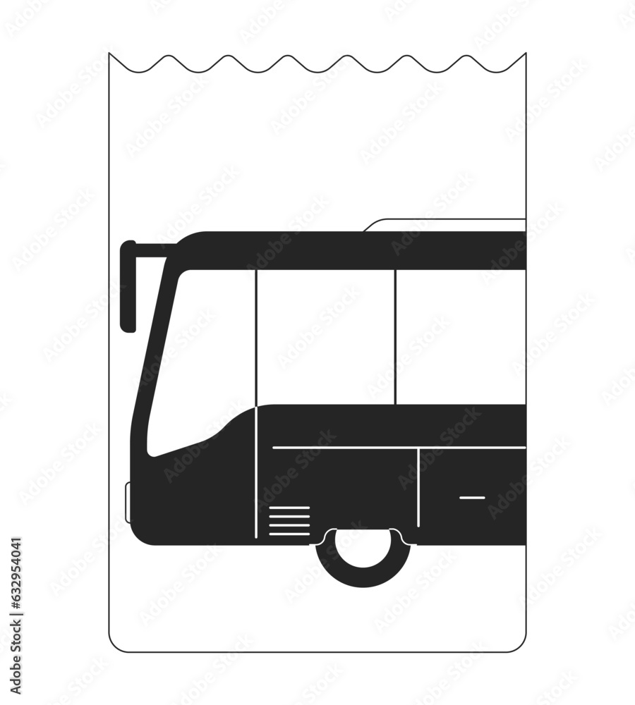 Buying ticket on train flat monochrome isolated vector object. Planning ...
