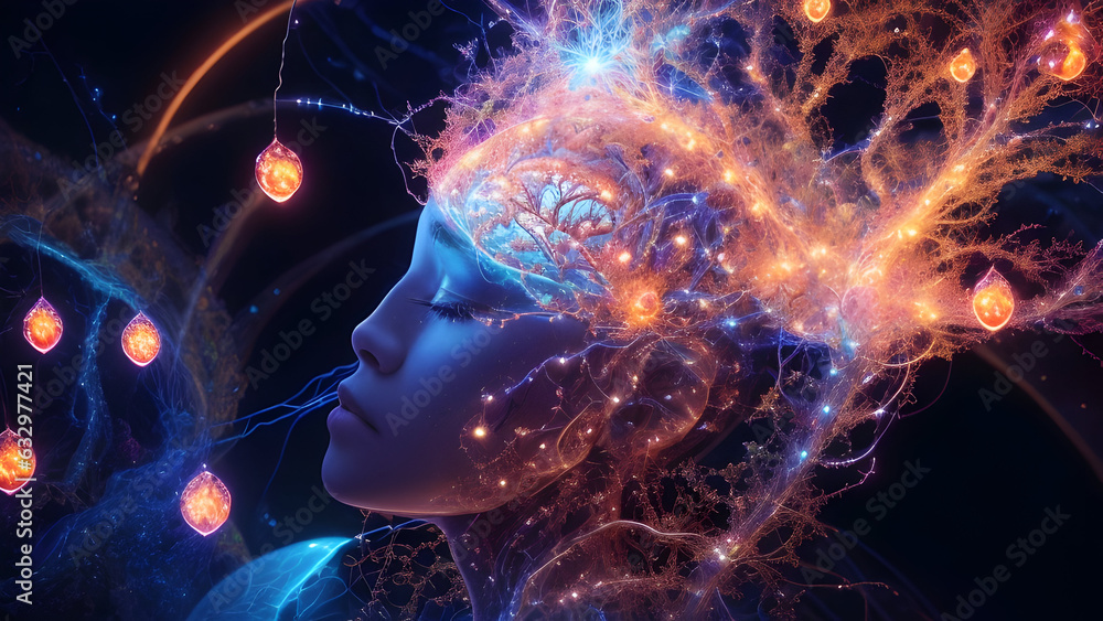 Explore 'Synaptic Serenade': A mesmerizing glimpse into neural connections illuminated by soft ...