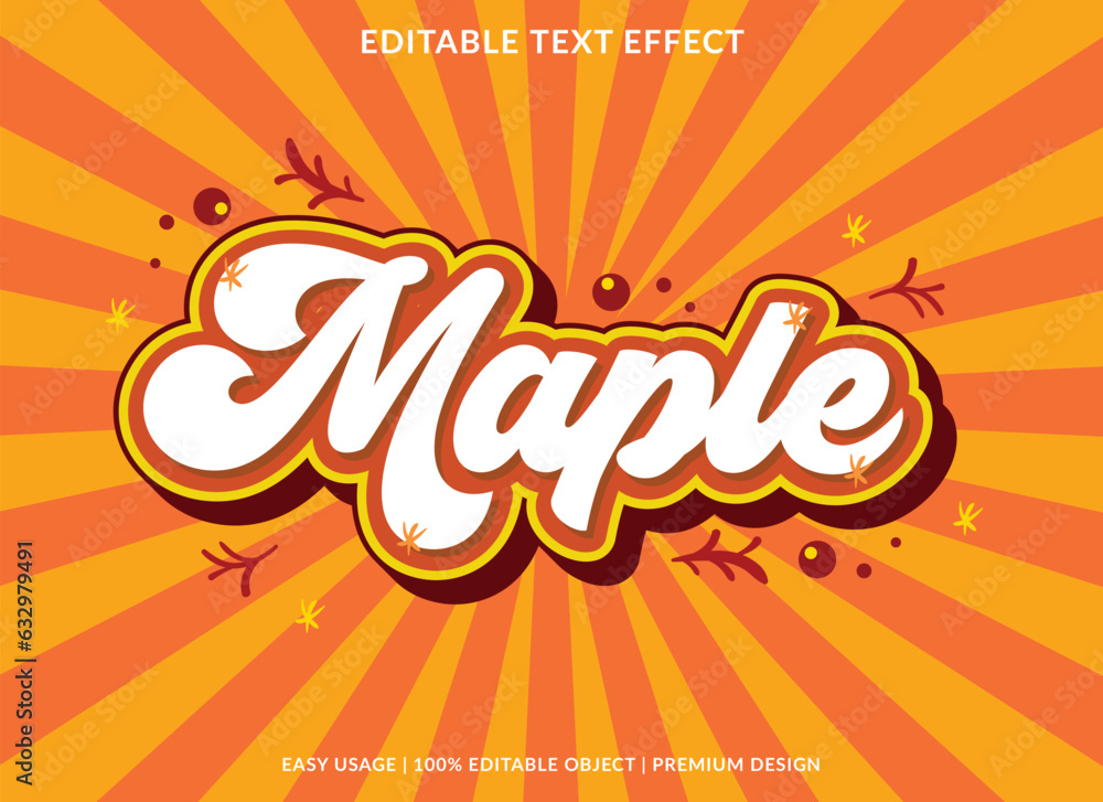 maple editable text effect template use for font style logo Stock ...