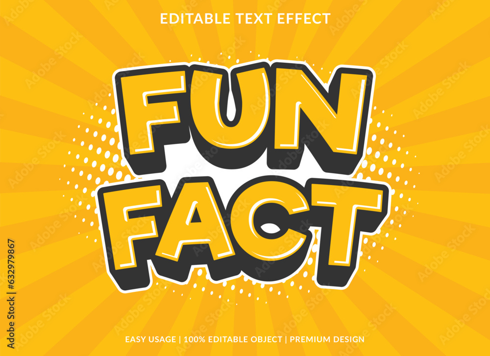 fun fact editable text effect template use for font style logo Stock ...