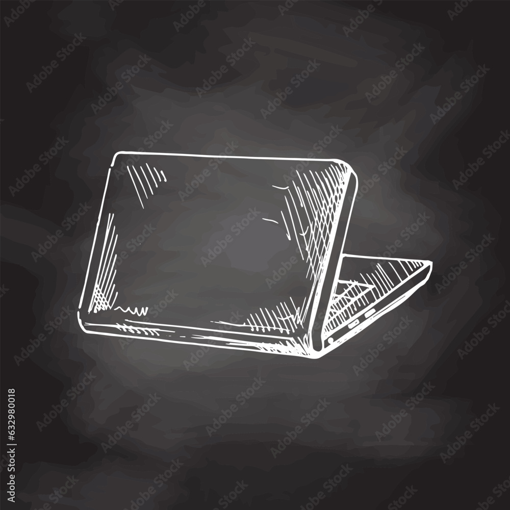 Vector hand-drawn school and office tools Illustration. Detailed retro ...