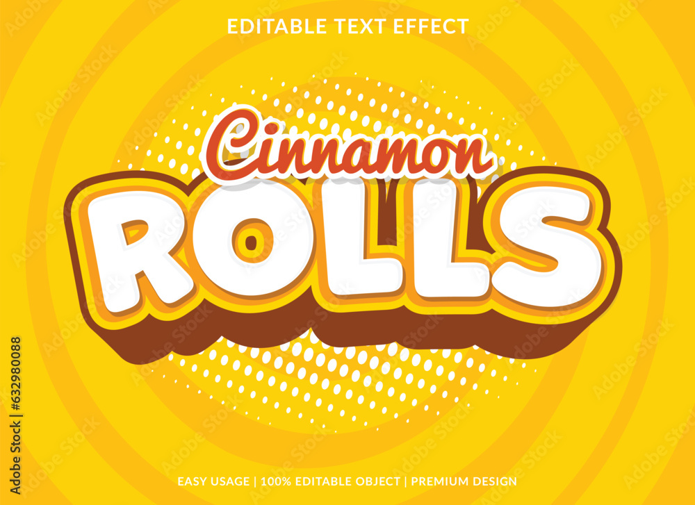 cinnamon rolls editable text effect template use for font style logo ...