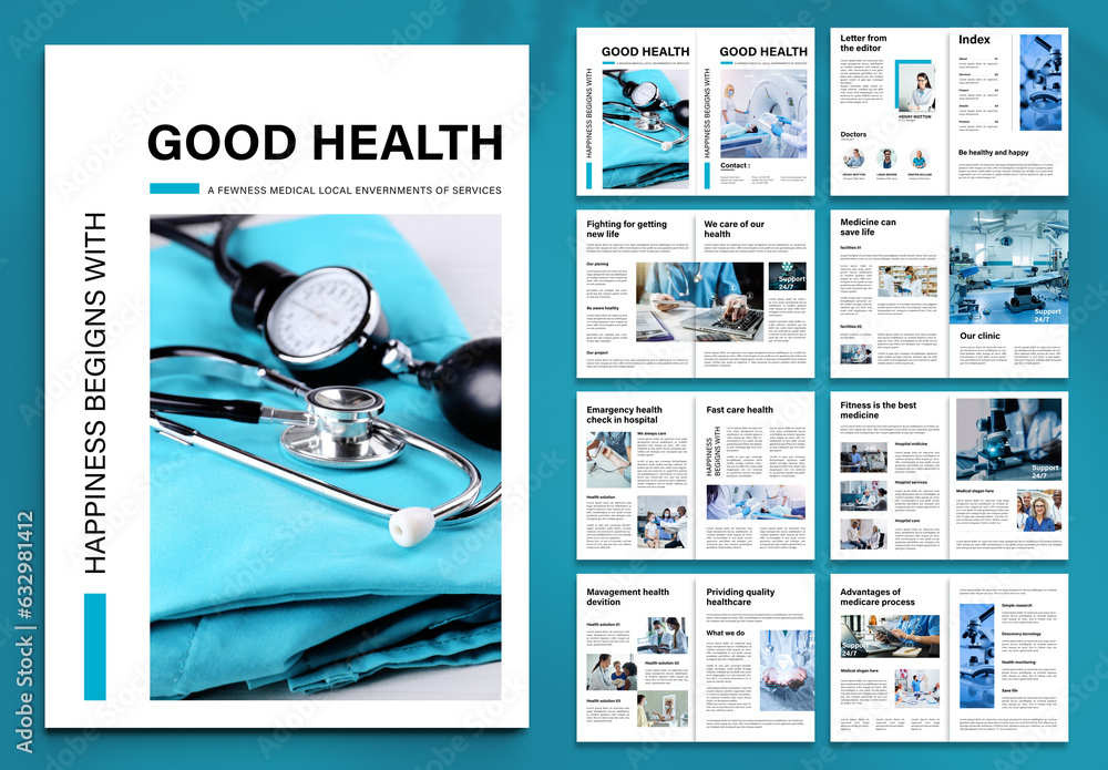 Modren Medical Brochure Layout Stock Template | Adobe Stock