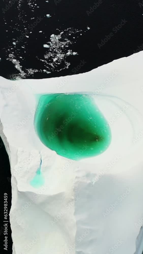 Video Stock Vertical footage accumulation of water inside an iceberg in ...