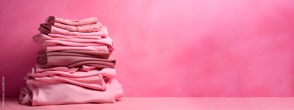 Fast fashion, Overconsumption, trends in fashion industry. Stack of ...