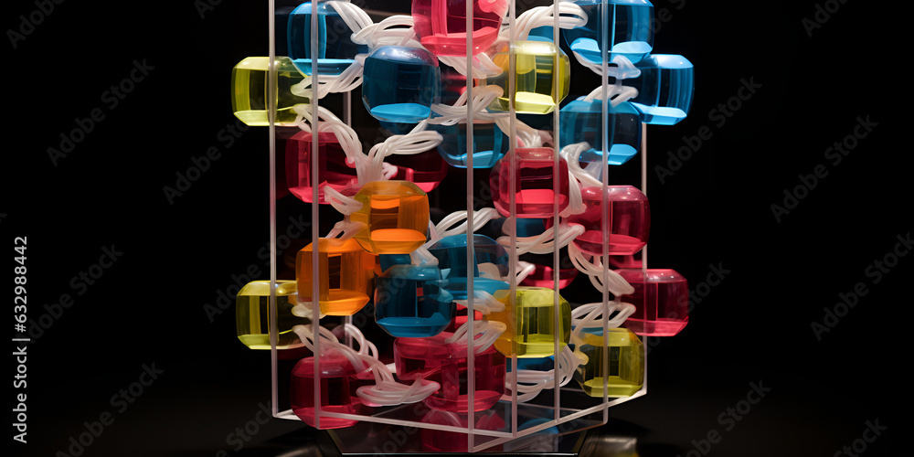 DNA-protein complex. Space-filling molecular model of interferon ...
