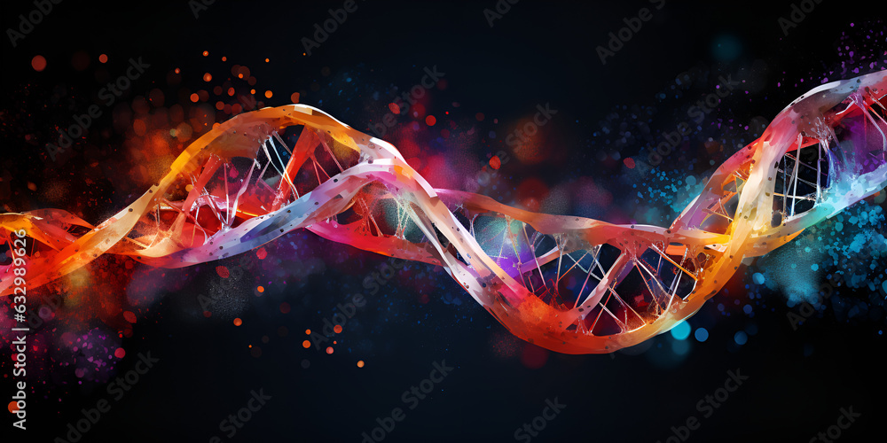 Abstract Science Background with DNA strands Dna Genetic Spiral Diagram ...