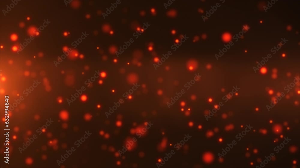 Bright abstract particle background animation. Orange particles ...