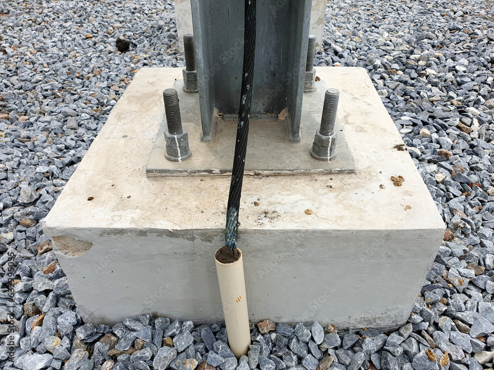 Steel structure with grounding cable of 115kV electrical equipment in ...