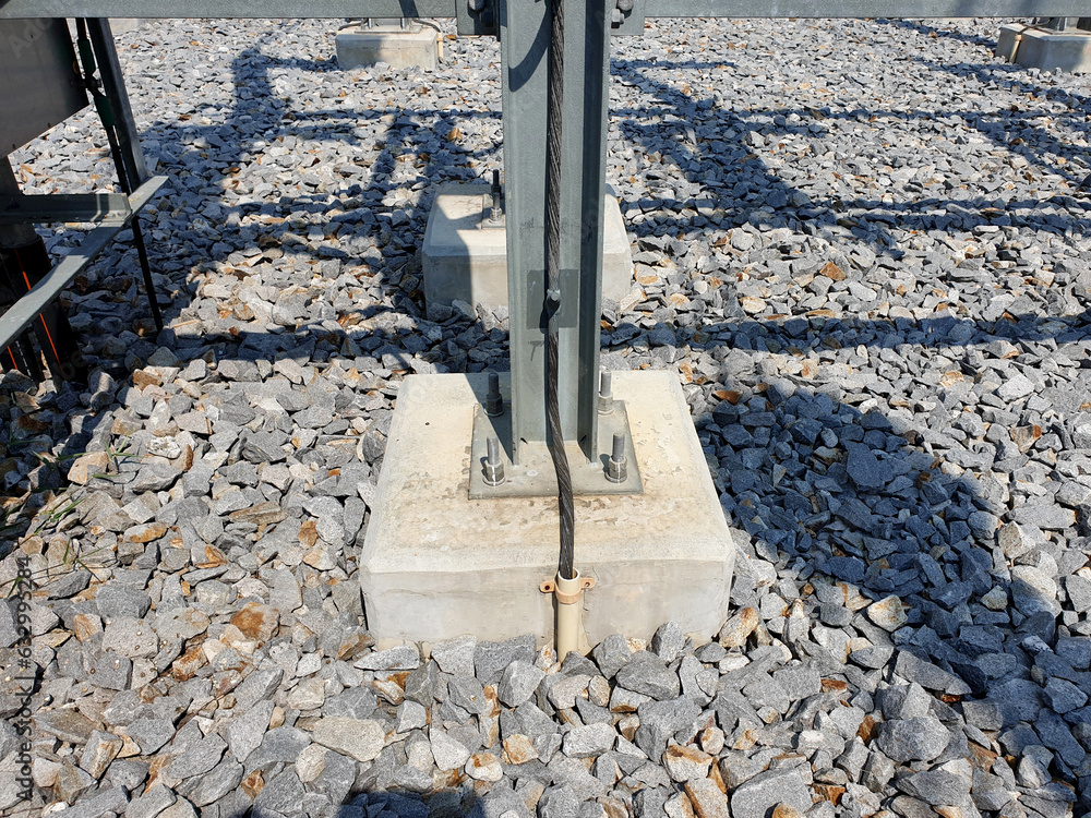 Steel structure with grounding cable of 115kV electrical equipment in ...