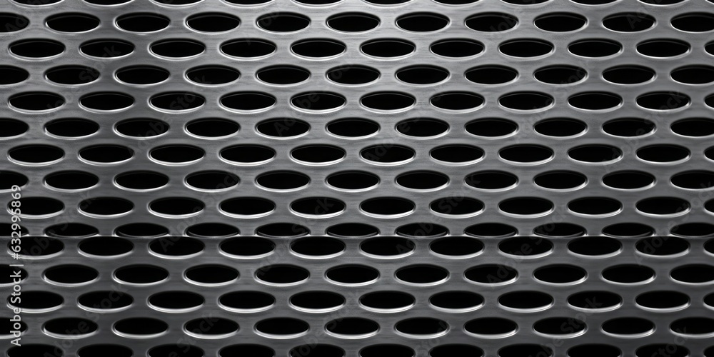 Seamless perforated metal catwalk texture isolated on black background ...