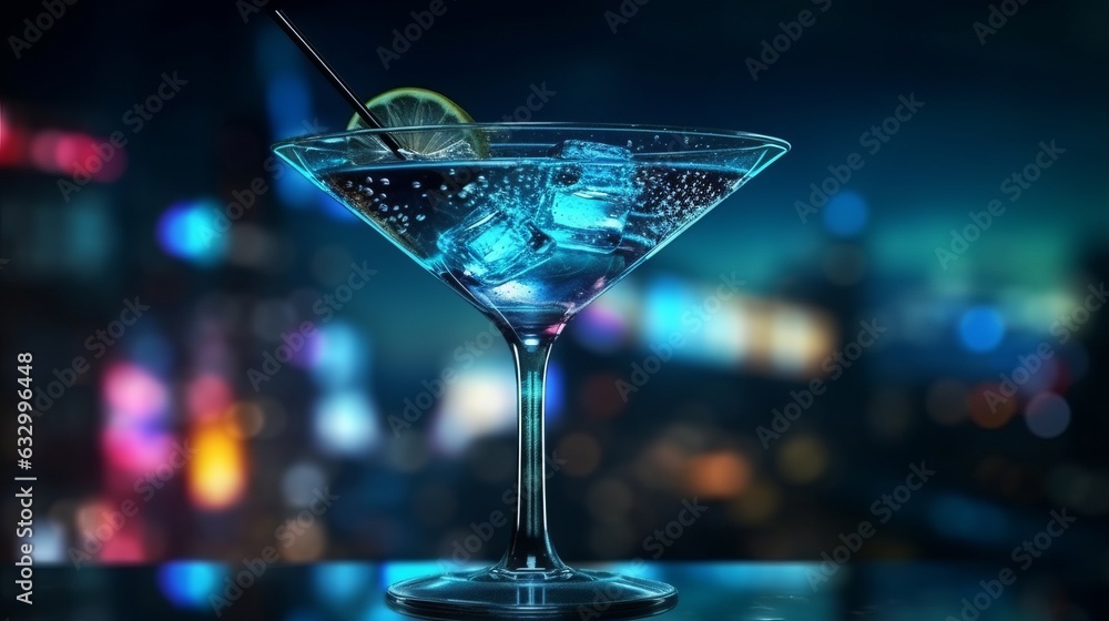 Cocktail in a dimly lit bar, moody atmosphere, cosy and warm Stock ...