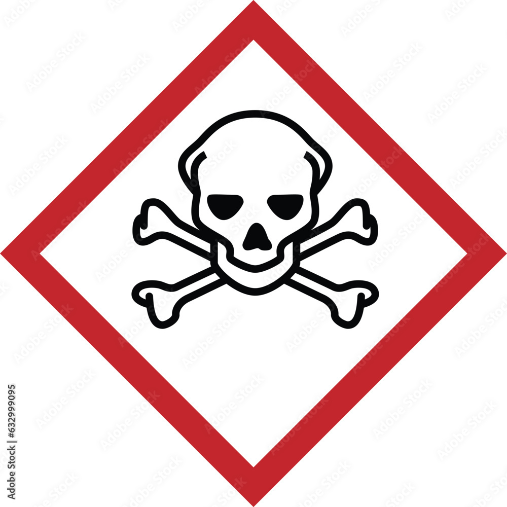 Poison crossbones symbol. Hazard symbol. International standard ...