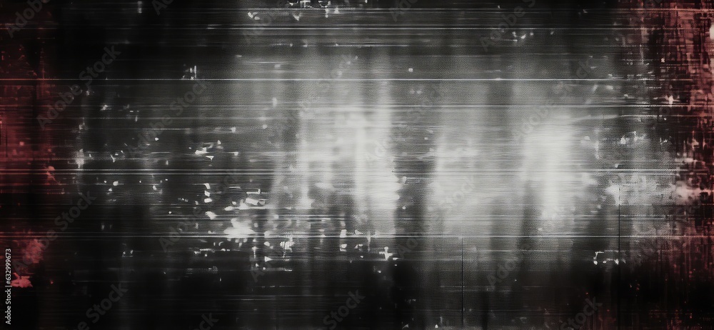 Retro CCTV or VHS video white noise background texture overlay with red ...