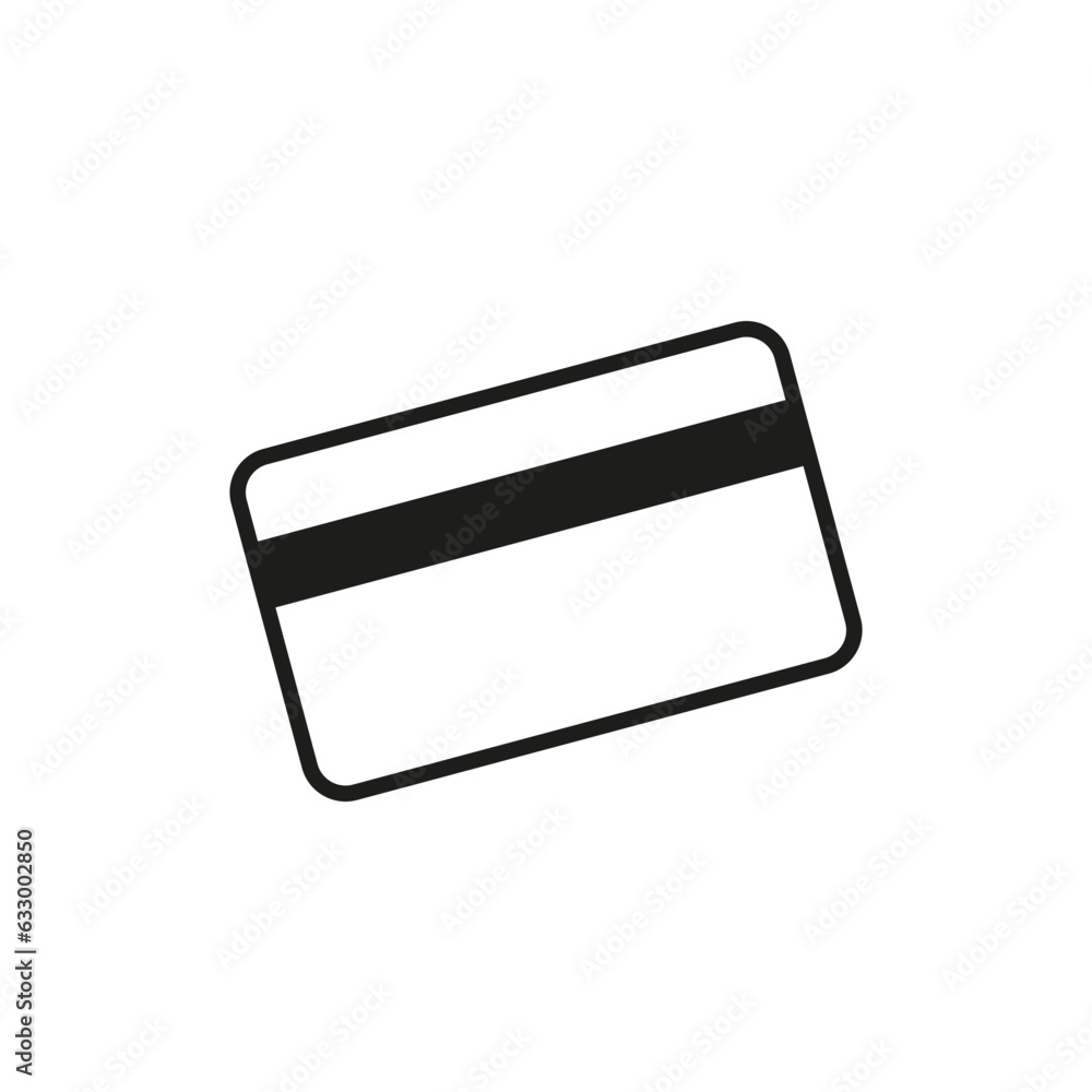 Banking card icon vector illustration black outline. Finance, savings ...
