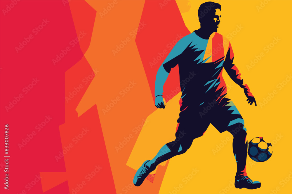 football player pop art vector, colorful art of a football player ...