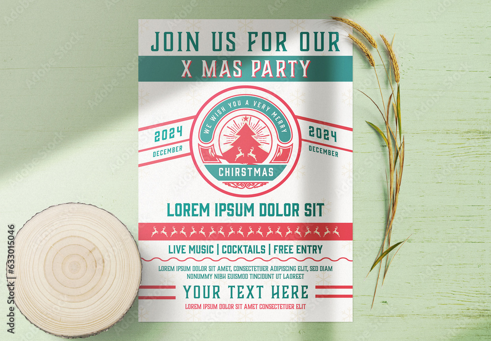 Christmas Event Poster Layout Stock Template | Adobe Stock