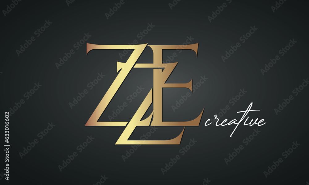letters ZZE golden logo icon premium monogram, creative royal logo ...