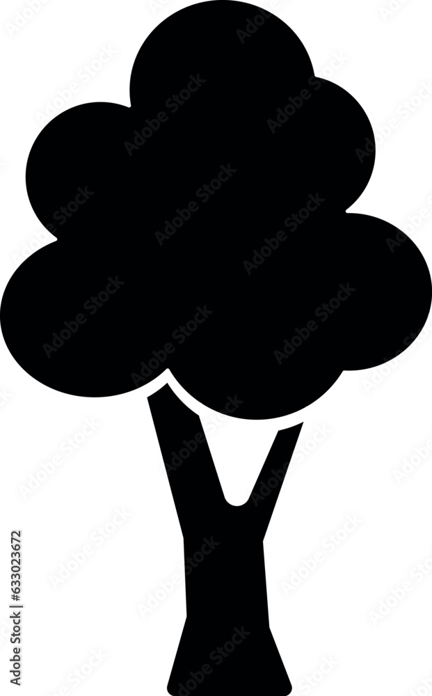 Tree, simple plant silhouette - vector illustration for logo or ...