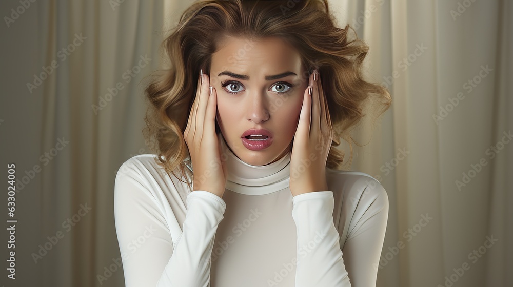 Despair and anger concept - shocked young Beautiful woman hiding her ...
