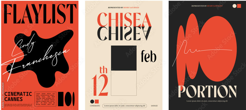 Cinematic Modern Tour Show poster templates minimal film festival ...