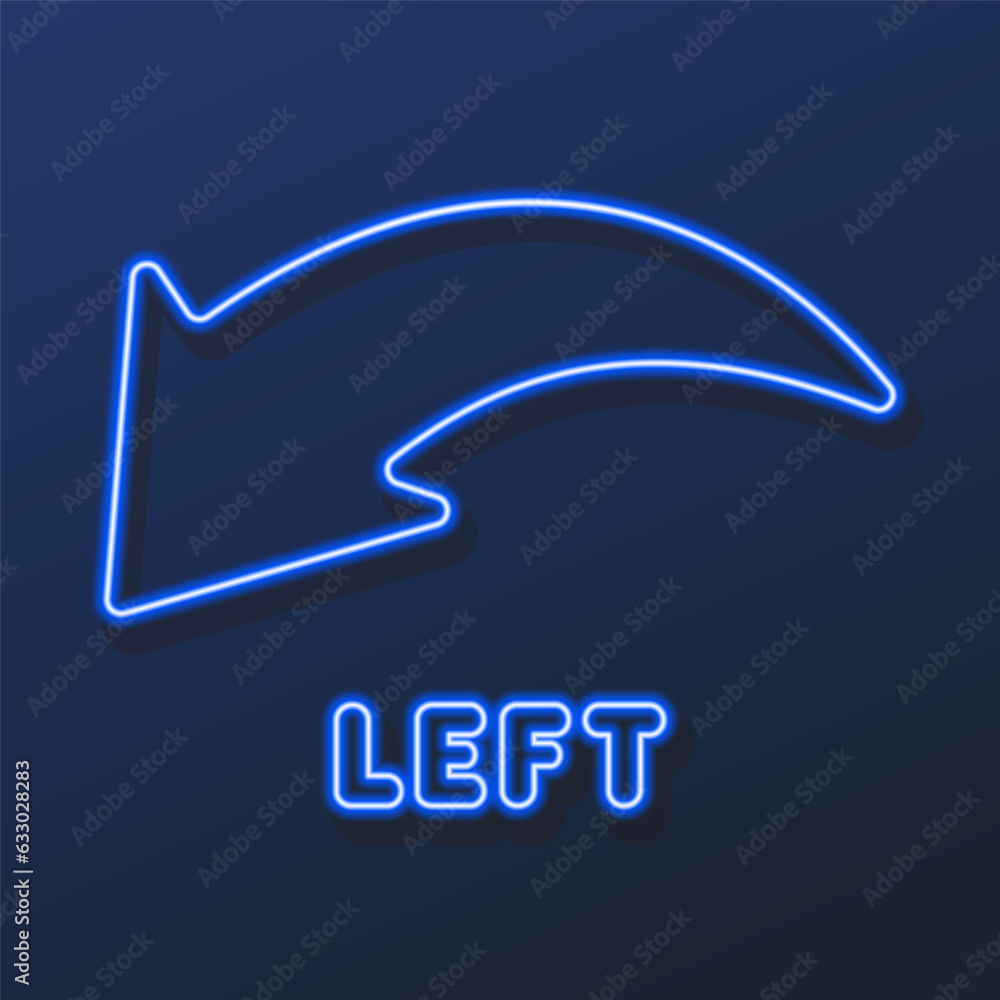 left arrow neon sign, modern glowing banner design, colorful modern ...