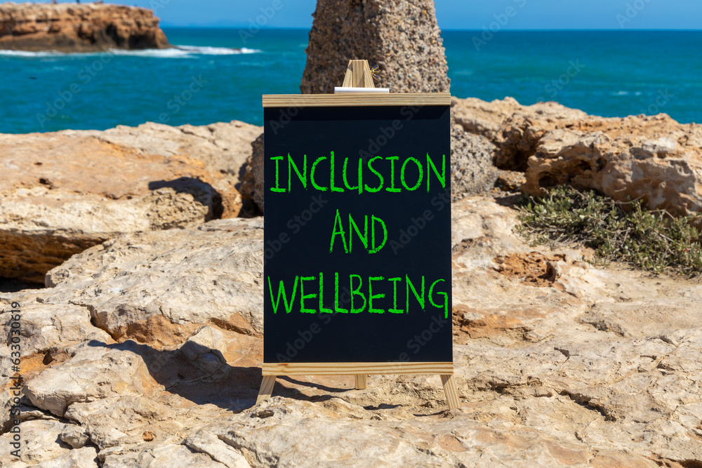 Inclusion and wellbeing symbol. Concept words Inclusion and wellbeing ...
