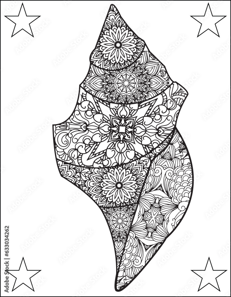 Ocean Animals Mandala Coloring Pages. Adult antistress coloring page ...