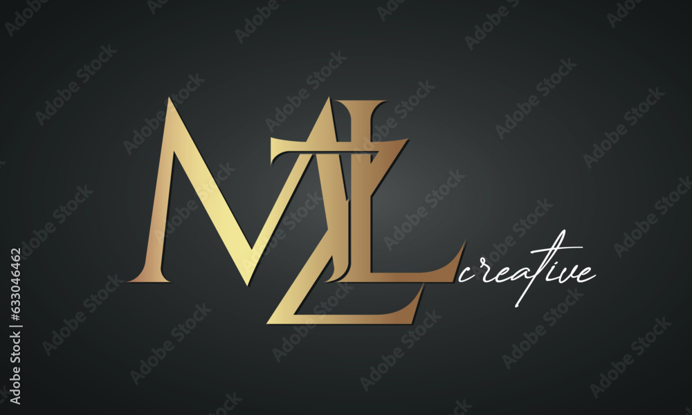 letters MZL golden logo icon premium monogram, creative royal logo ...