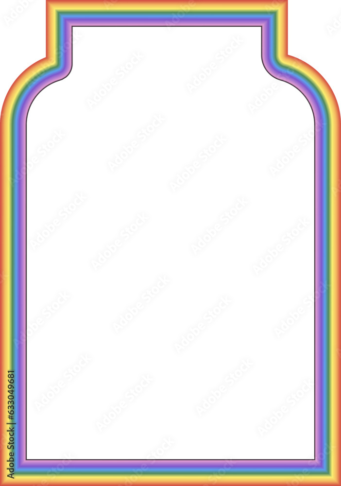 Shouldered Arch rectangular frame Rainbow spectrum colorful ...
