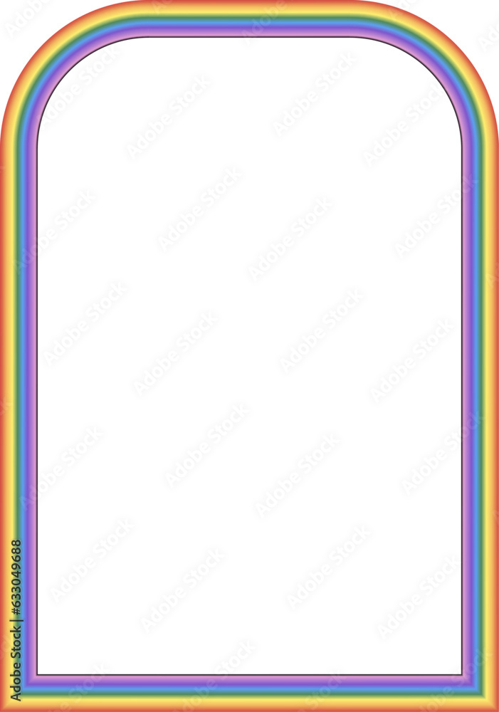 Pseudo three centered arch rectangular frame Rainbow spectrum colorful ...