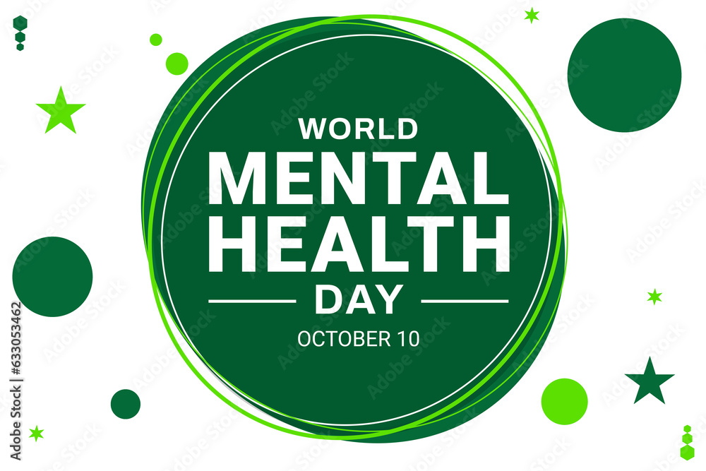 World Mental health day wallpaper in minimalist style with border ...