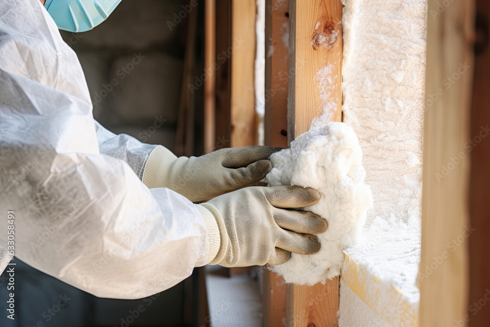 A zoomed in view reveals worker hands wearing white gloves as they ...