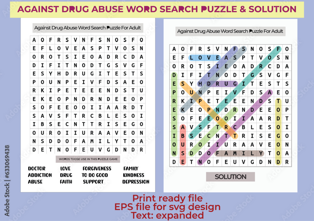 AGAINST DRUG ABUSE WORD SEARCH PUZZLE FOR RECOVERIES 26 JUNE IS THE ...