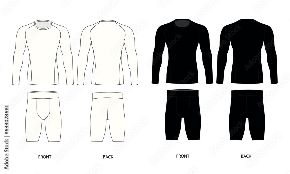 Collection of vector drawings of men's sportswear from shorts and ...