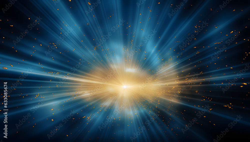 An explosion of light erupts in the vastness of space, illuminating the ...