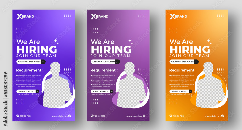 We are hiring job vacancy Instagram stories post design templates with ...