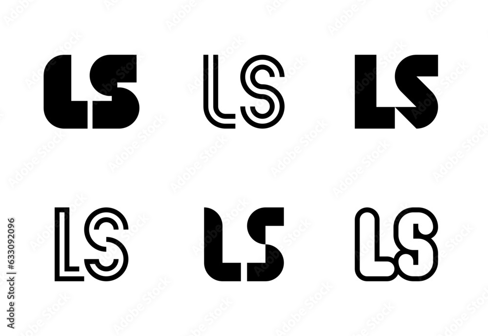 Set of letter LS logos. Abstract logos collection with letters ...