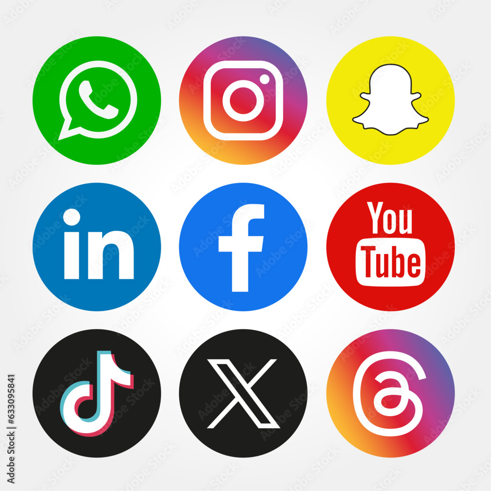Réseaux sociaux logos Stock Vector | Adobe Stock