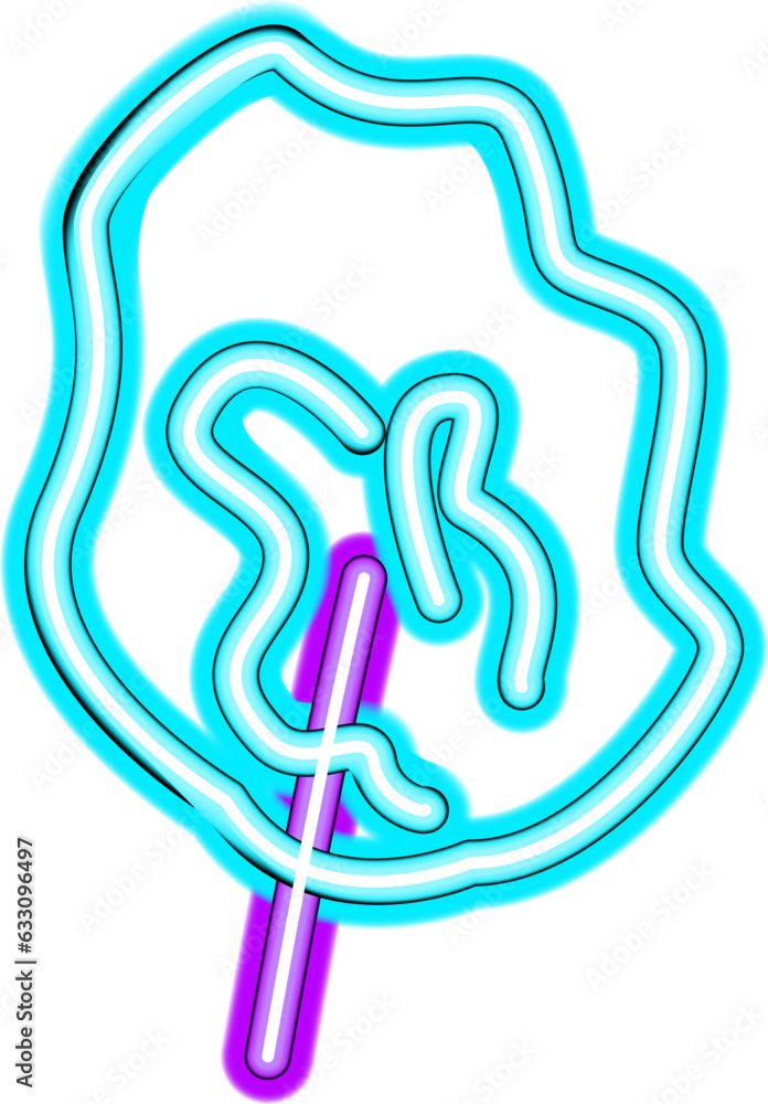 Cotton Candy Neon Sign Vector Illustration Of Entertainment Festival