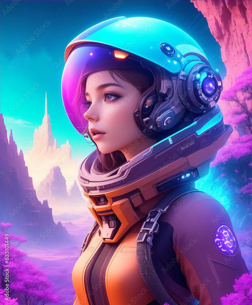 Beautiful female astronaut, dramatic digital artwork, generative AI ...
