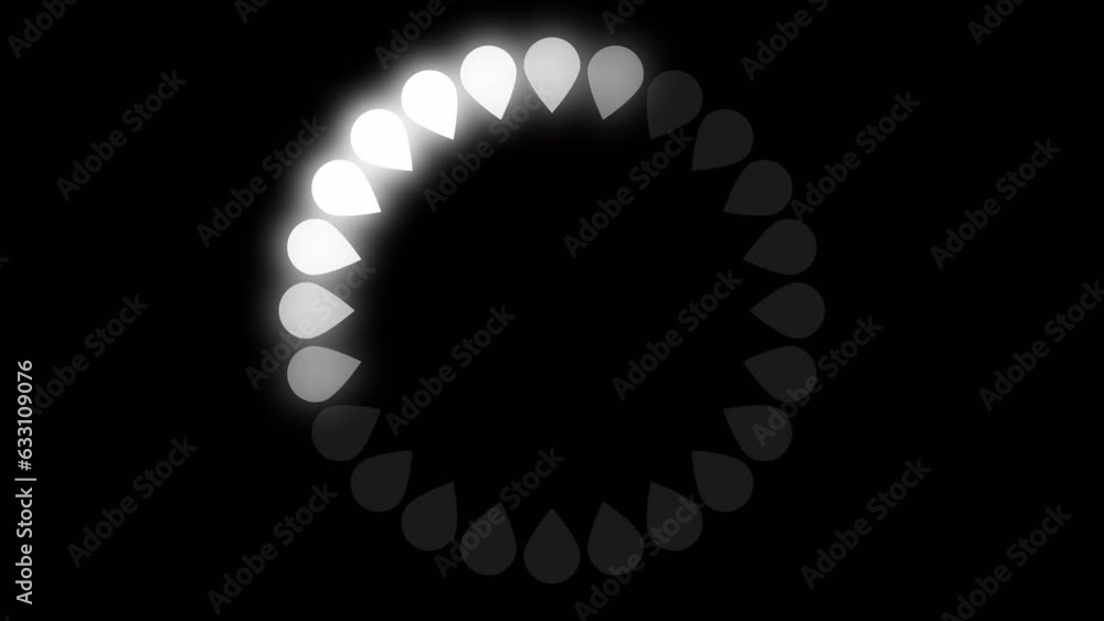 Loading Circle Video with Glow. Loading Animation on Transparent ...