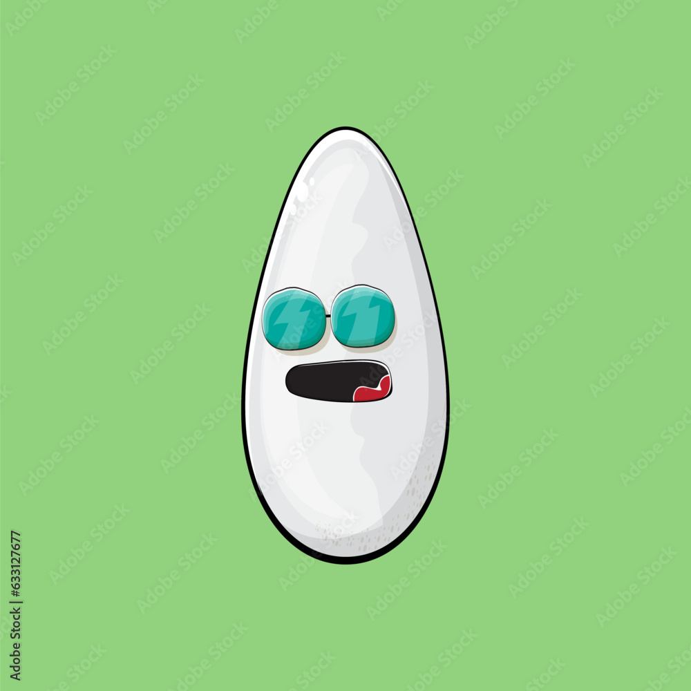 Rice character. Cartoon rice grain characters isolated on green ...