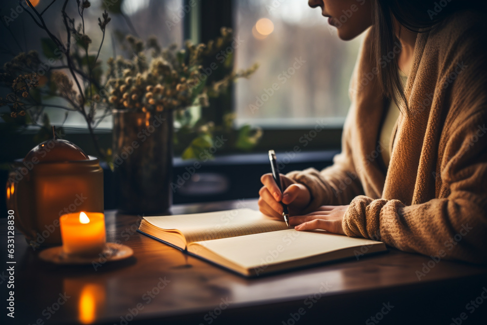 person deep in thought while writing in their journal, symbolizing ...