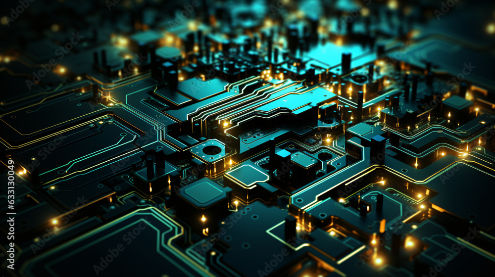 science fiction supercomputer design, futuristic high-tech cpu, circuit ...